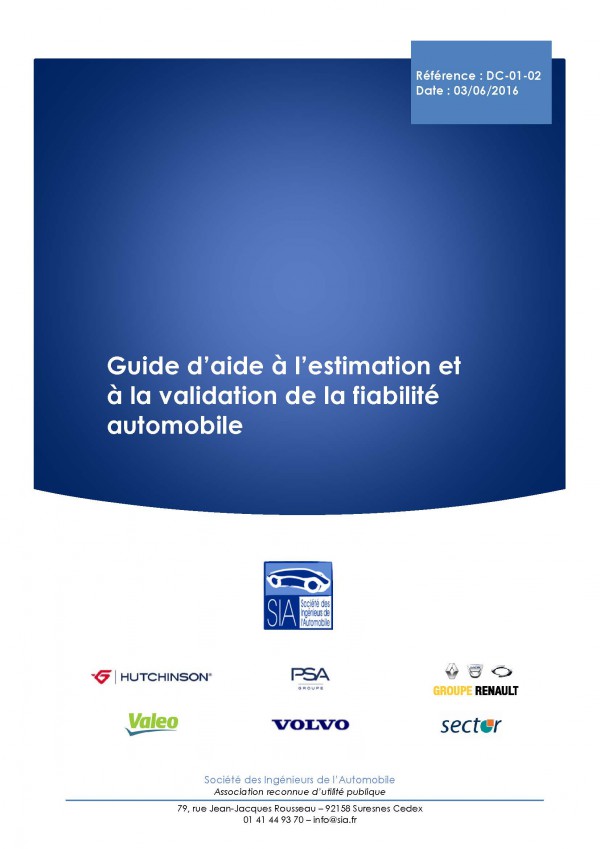 Guide d'aide à l'estimation et à la validation de la fiabilité ... Guide d'aide à l'estimation et à la validation de la fiabilité ...